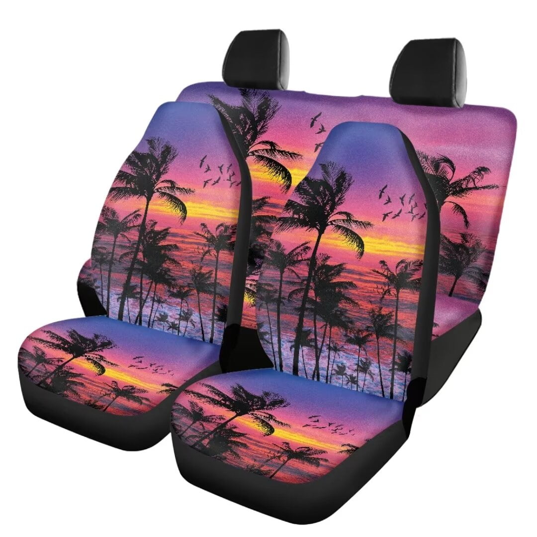 Jeiento Sunset Durable Car Interior Seat Cover Set Includes Front and ...