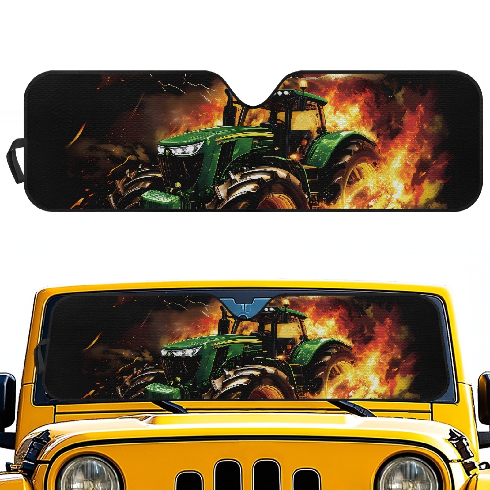 Jeiento Tractor Windshield Sun Shade Compatible with Jeep Wrangler JK ...