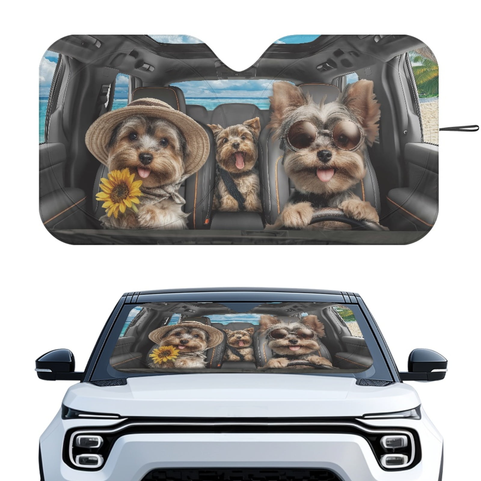 Jeiento Yorkshire Sun Shade for Car Windshield Foldable Front ...