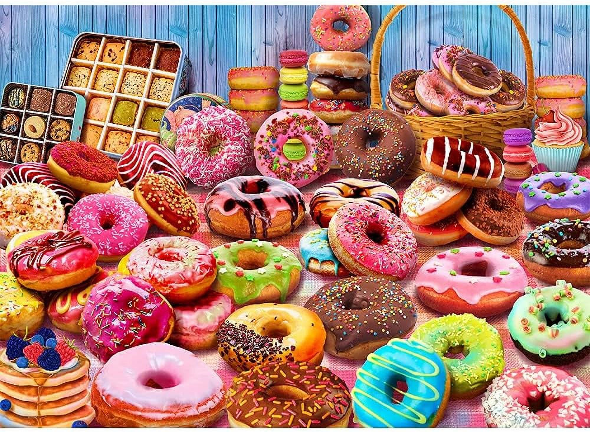 Jeinju Jigsaw Puzzles for Adults 1000 Pieces, Donuts Interlock ...