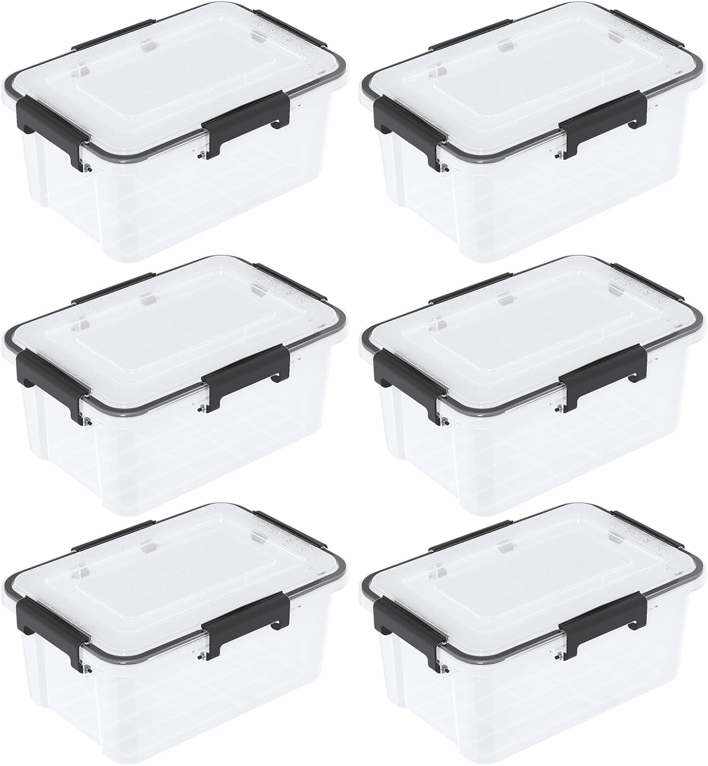 Jekiyo 10 Quart Airtight Stackable Storage Container for Food, 6 Packs ...