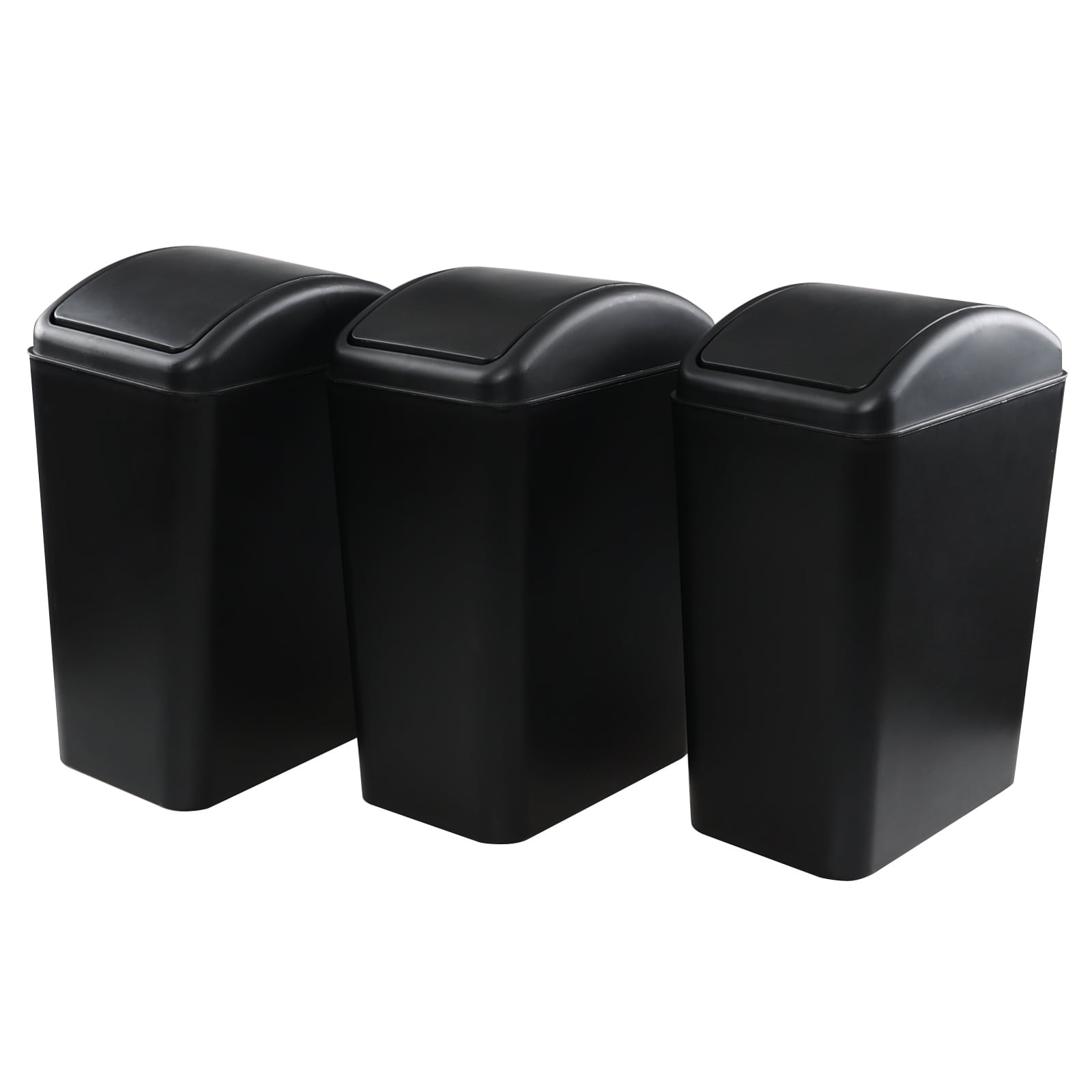 Jekiyo 3 Pack 16 Liter Garbage Can with Swing Lid, Slim Plastic Kitchen ...