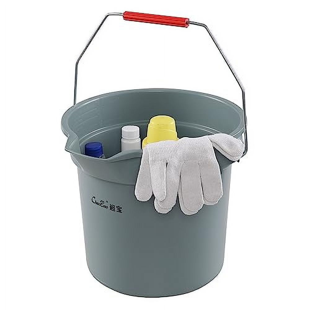 Jekiyo 4 Pack 14 Quart Commercial Cleaning Bucket with Handle, Gray ...