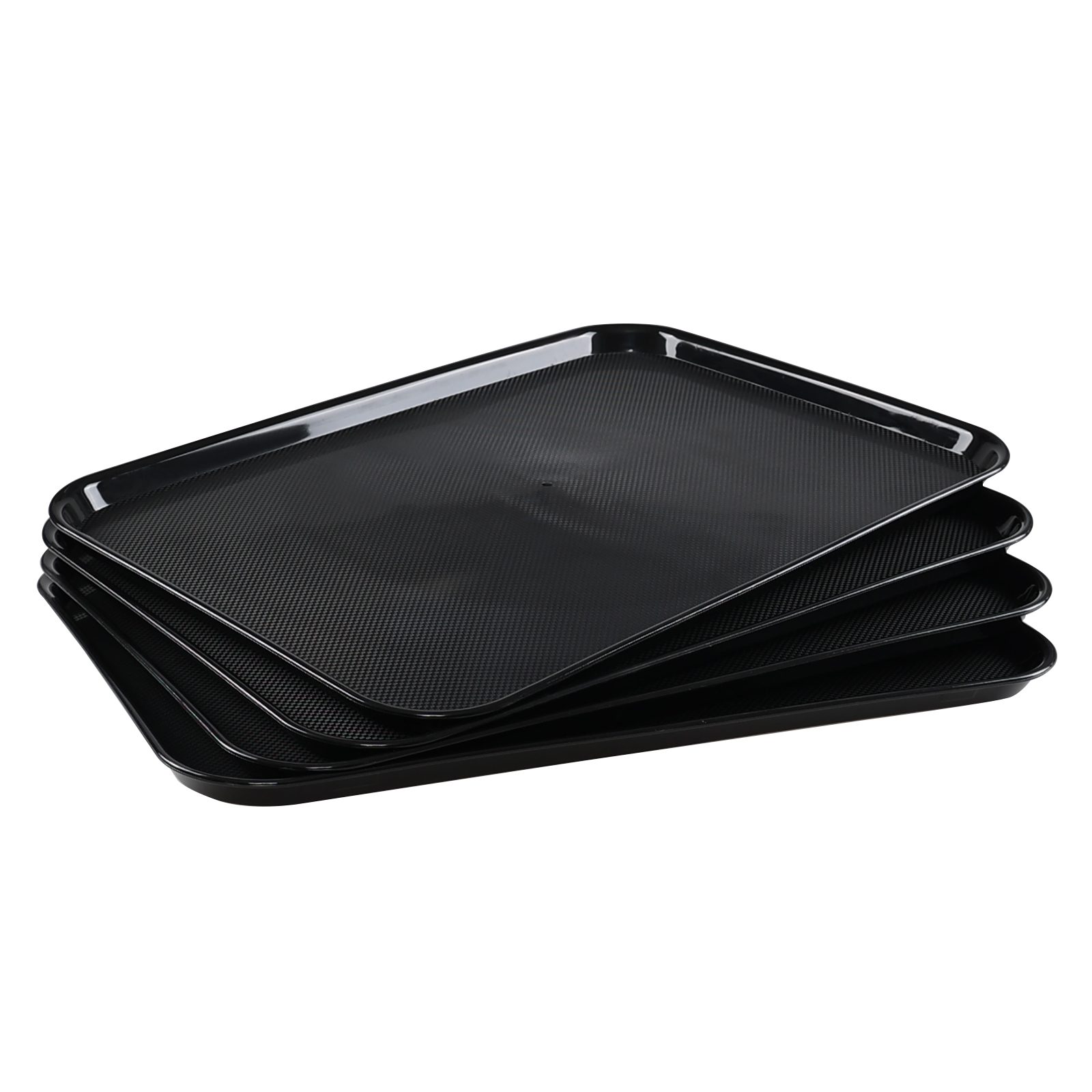 Jekiyo 4 Pack Rectangular Plastic Fast Food Serving Trays, Large ...