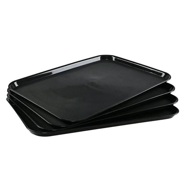 Jekiyo 4 Pack Rectangular Plastic Fast Food Serving Trays, Large ...