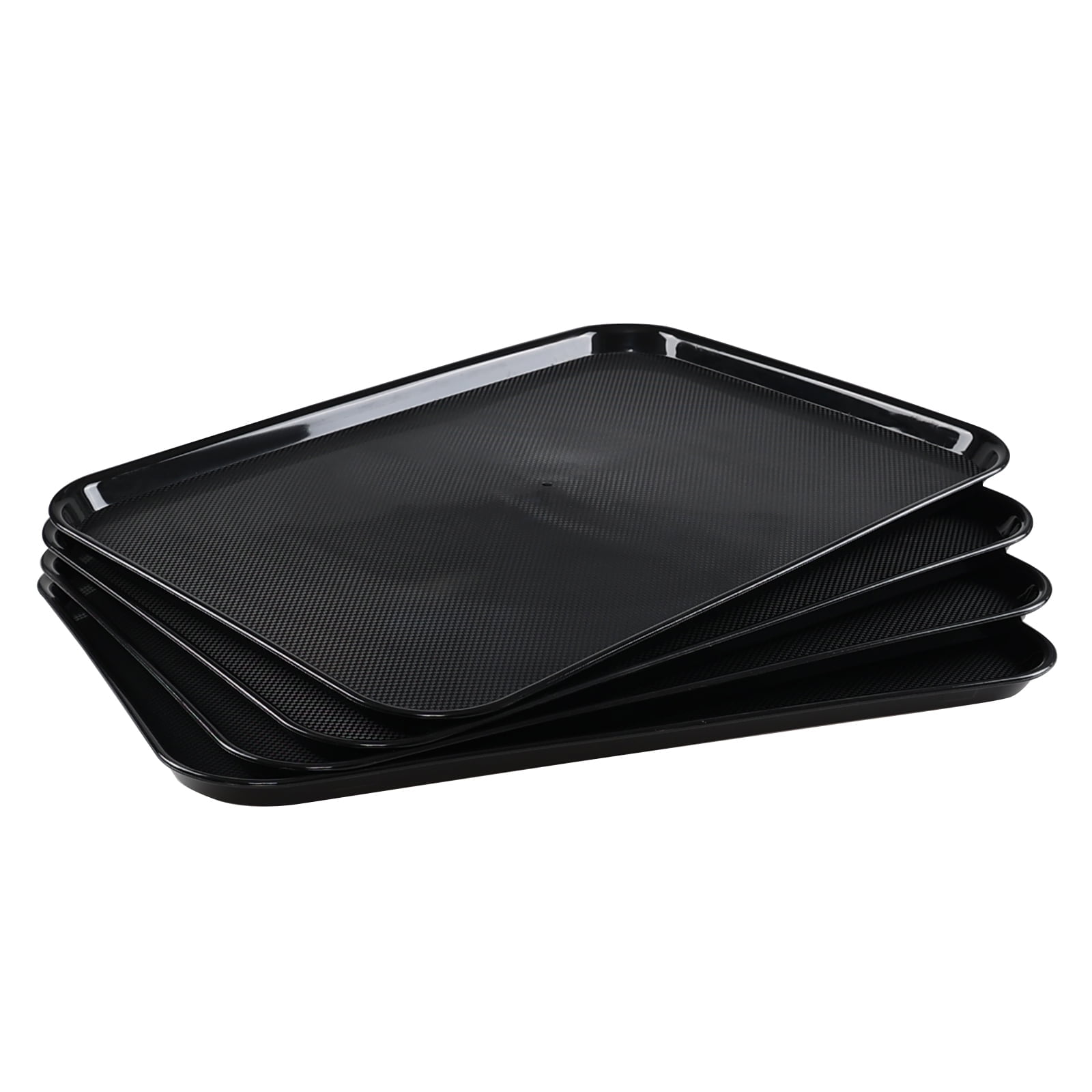 Jekiyo 4 Pack Rectangular Plastic Fast Food Serving Trays, Large ...