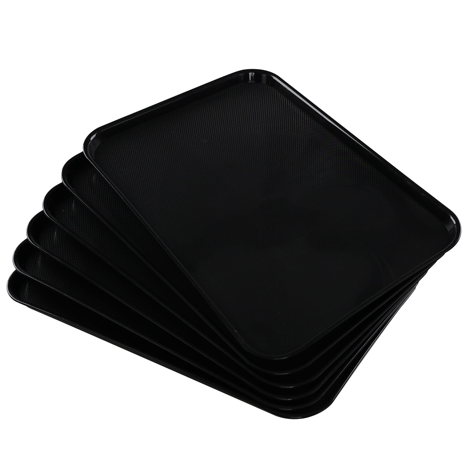 Jekiyo Extra Large Rectangular Serving Trays, Black Plastic Trays for ...