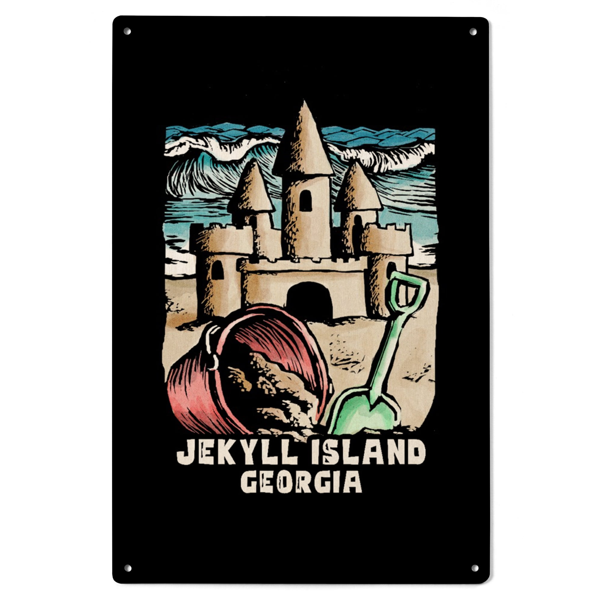 Jekyll Island, Georgia, Sandcastle Scratchboard, Contour Birch Wood ...