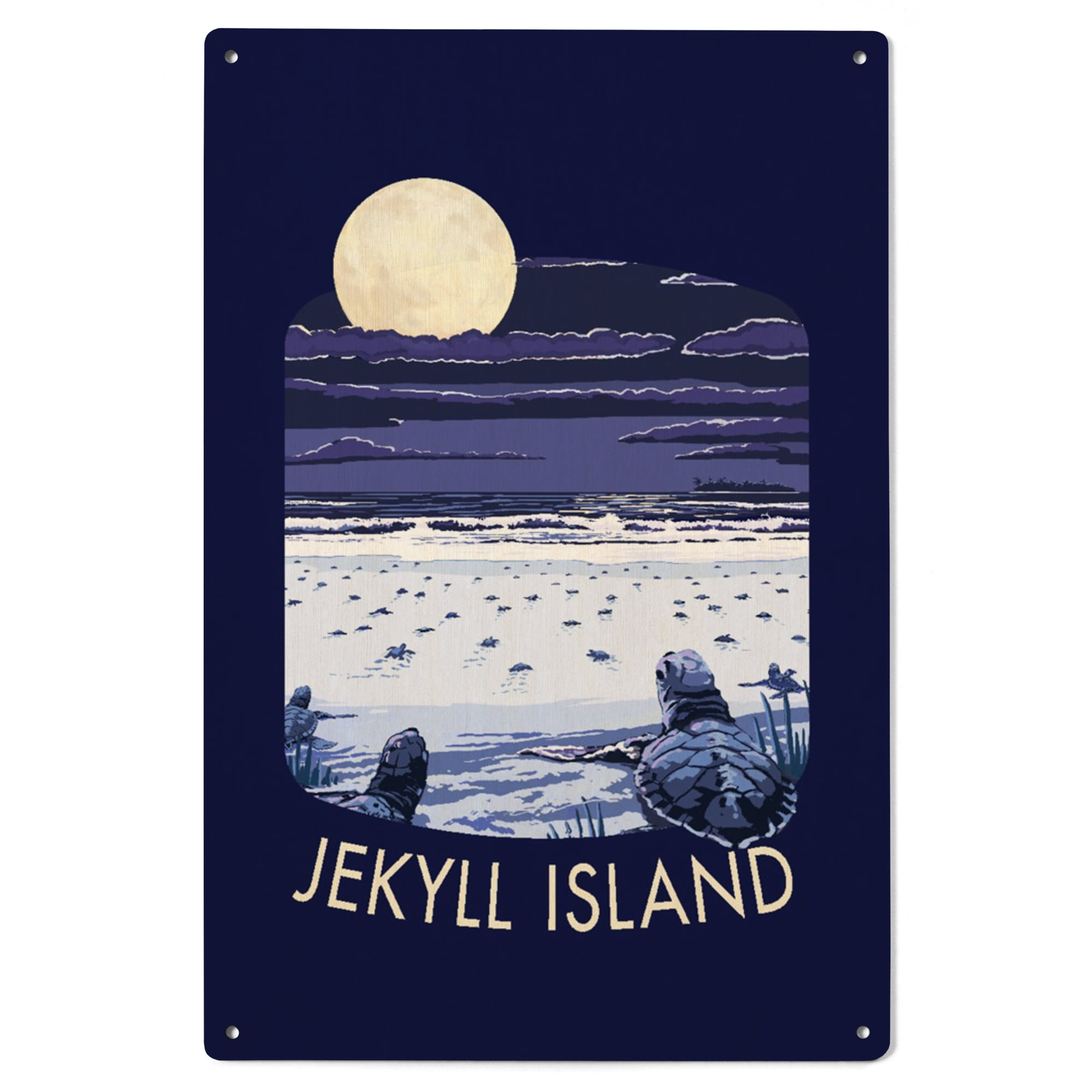 Jekyll Island, Georgia, Sea Turtles Hatching, Contour Birch Wood Wall ...
