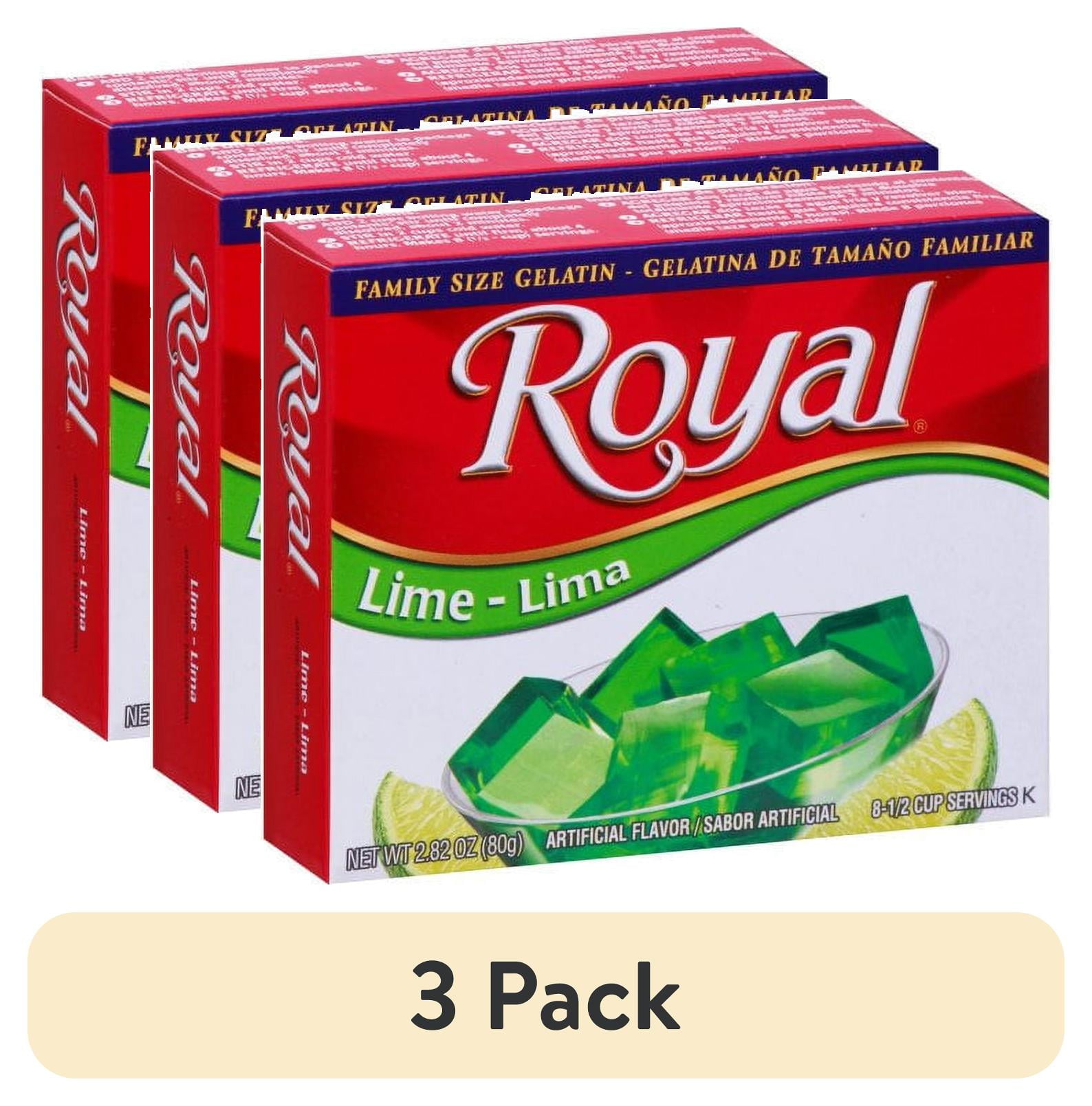 (3 pack) Jel Sert Royal Gelatin Lime Flavor, Family Size, 2.82 oz Box ...