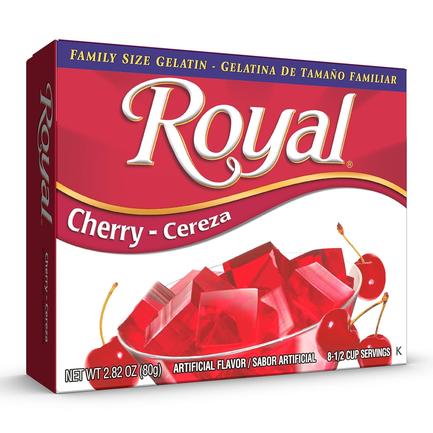 Jel Sert Royal Family Size Gelatin, Artificial Cherry Flavor, 8 ...