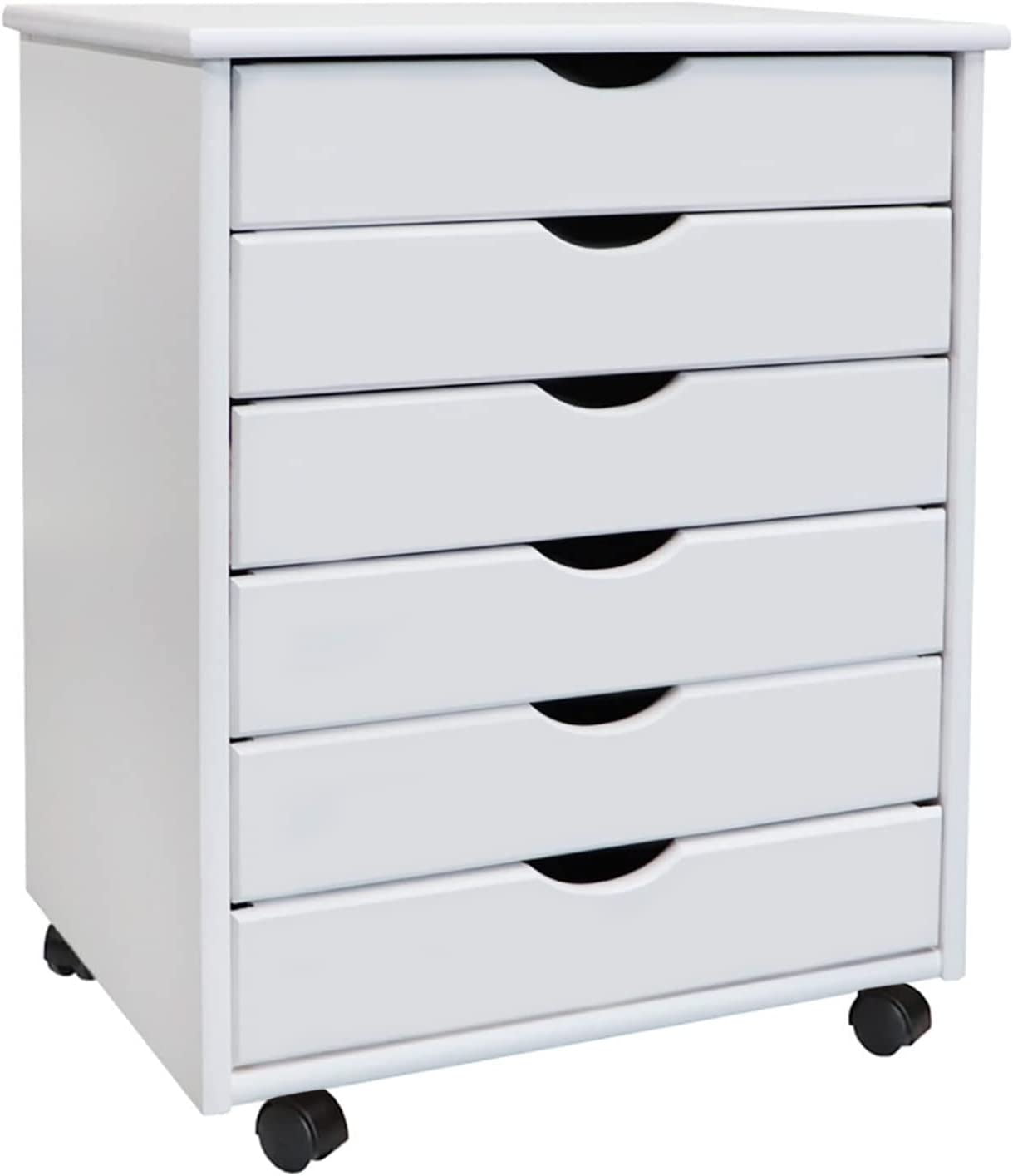 Jela Original Roll Cart, Solid Wood, 6 Drawer Extra Wide Drawers Roll ...