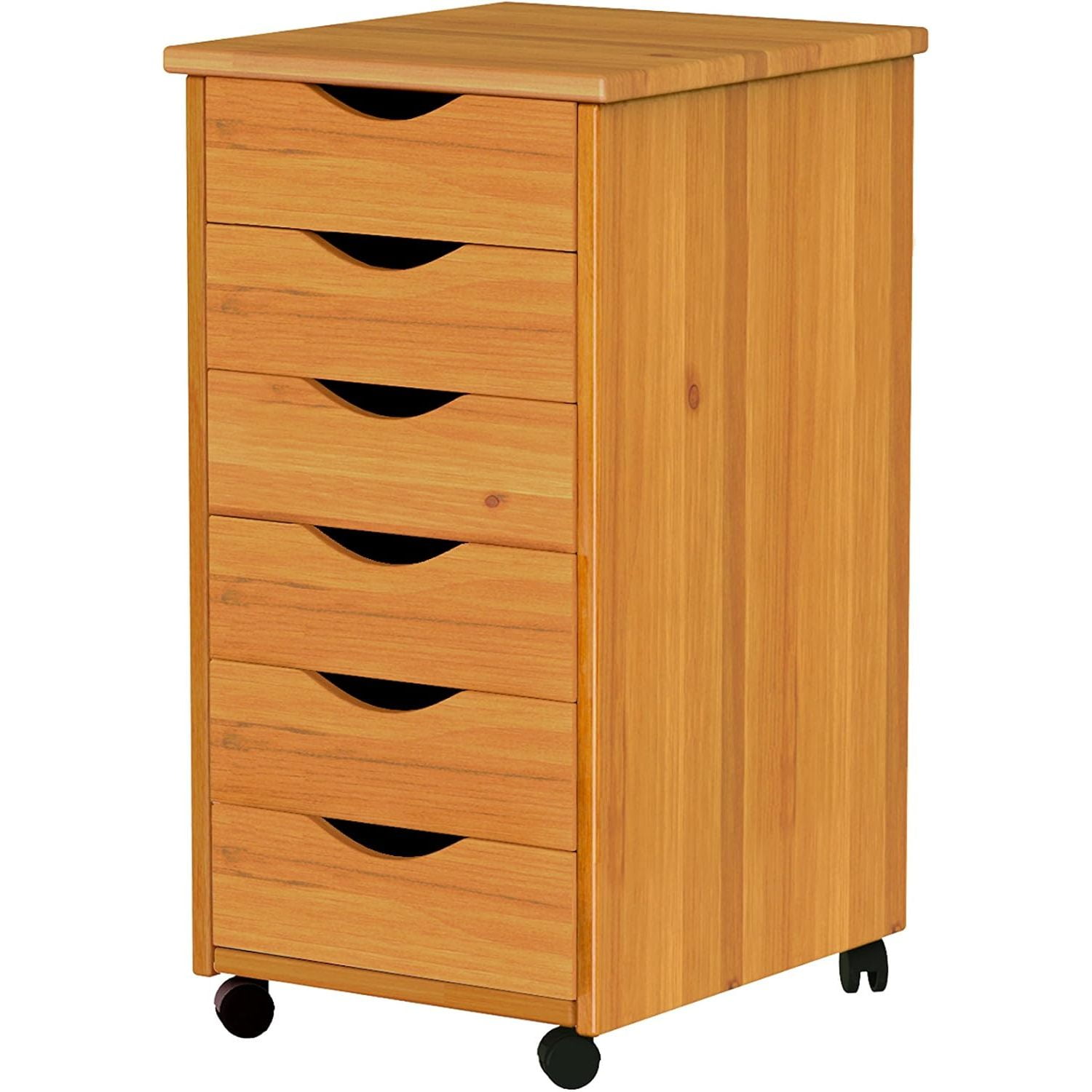 Jela Original Roll Cart, Solid Wood, 6 Drawer Narrow Drawers Roll Carts ...