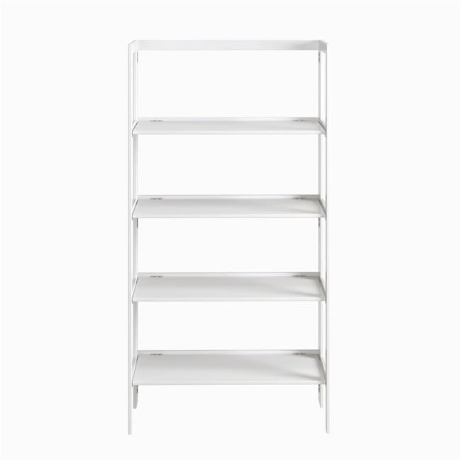 Jela Solid Wood 4 Shelf Folding Bookcase - White - Walmart.com