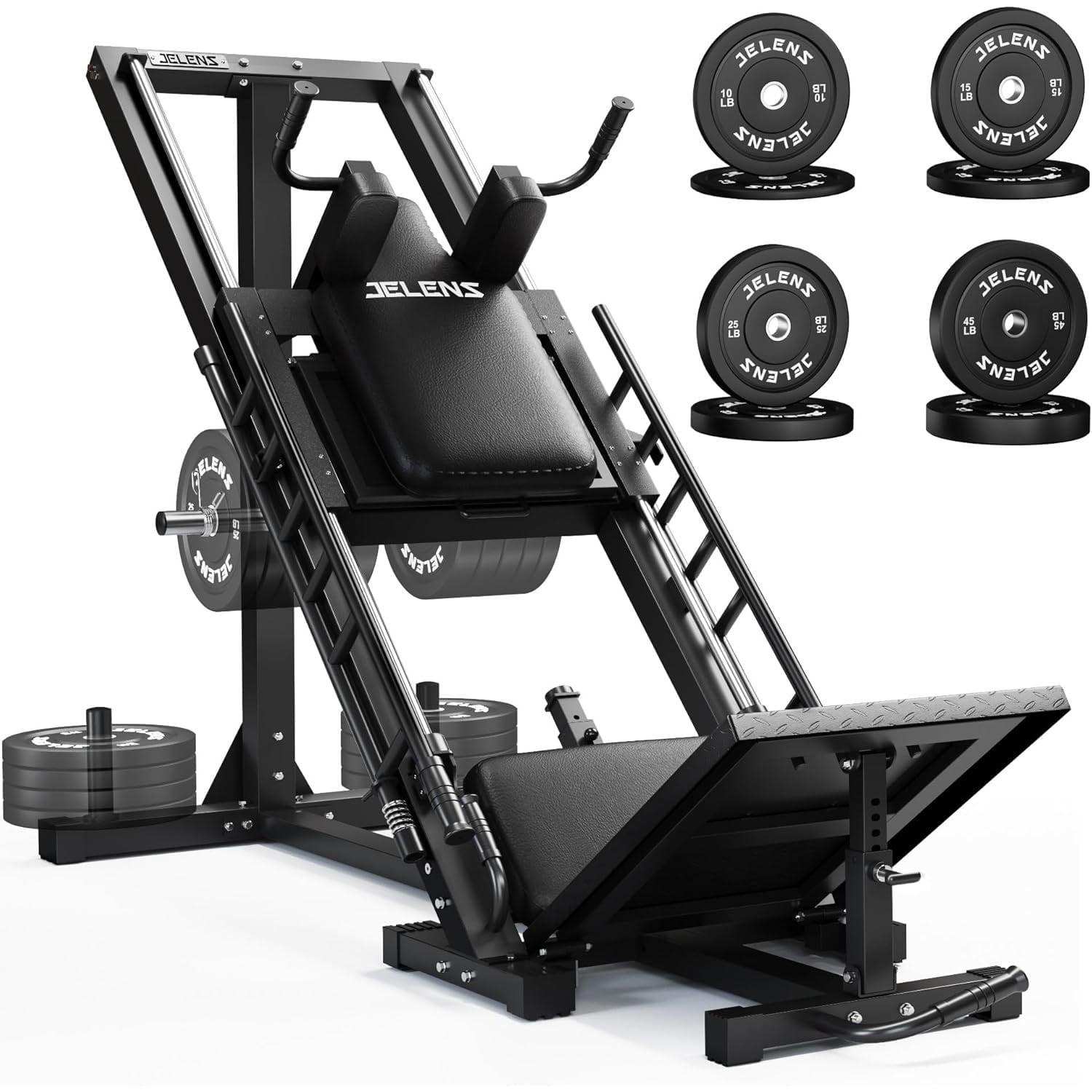 Jelens 1100lb Leg Press Machine，Hack Squat Machine with linear bearings ...