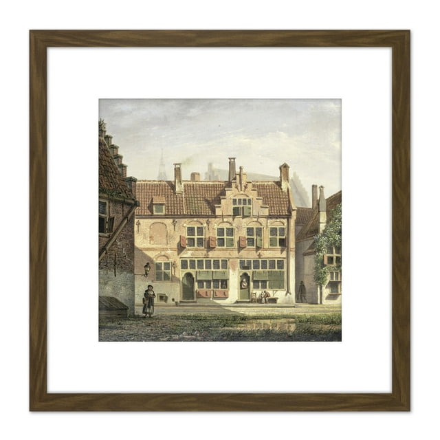 Jelgerhuis Street In Amersfoort Painting 8X8 Inch Square Wooden Framed ...