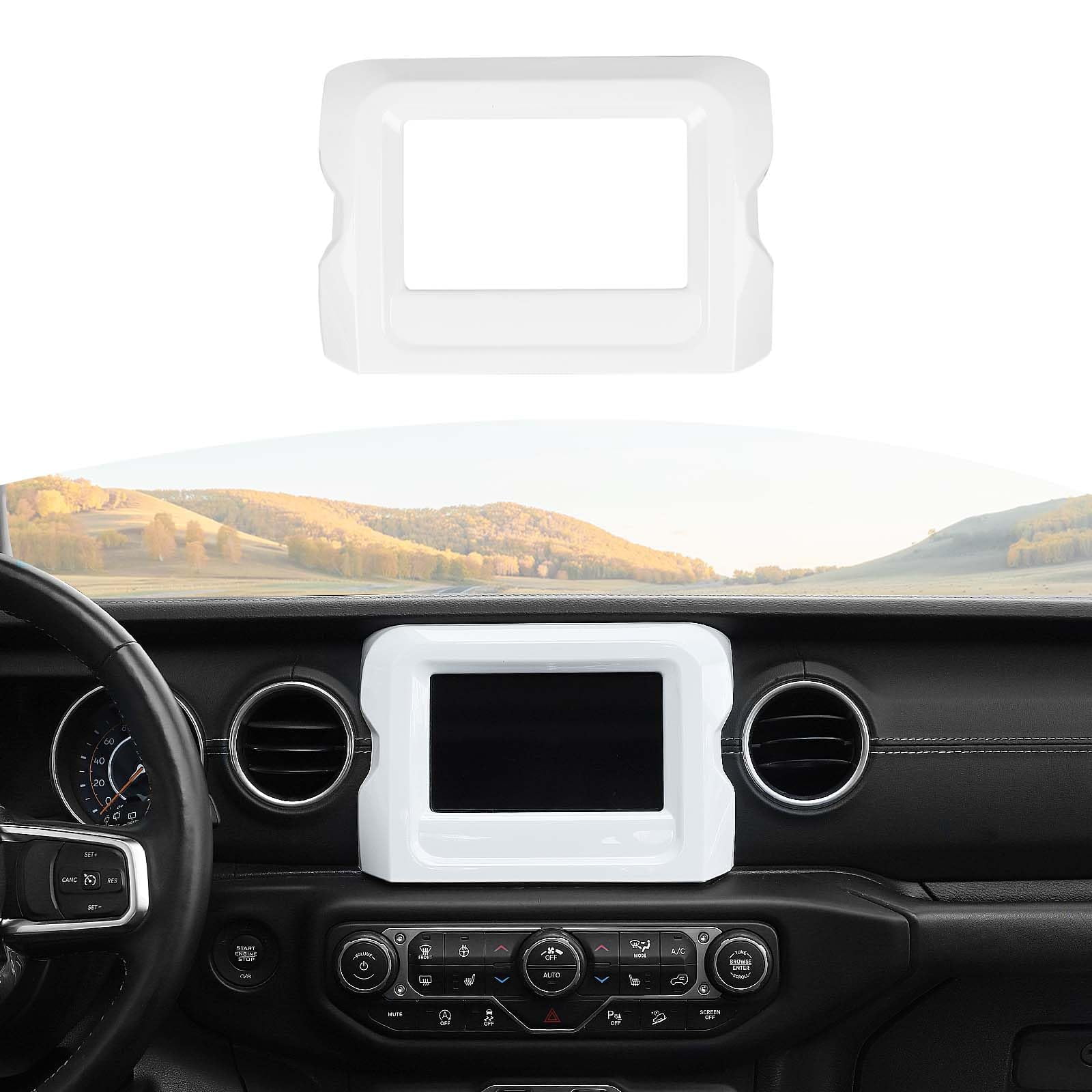 Jeliker for Jeep JL DHF10 Center Console Display Panel Frame Trim Cover ...