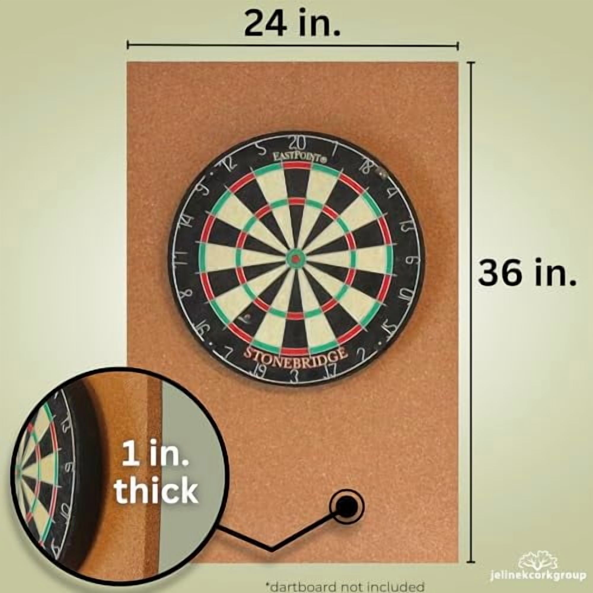 Jelinek Cork Dart Board Backer Wall Cover 36 x 24 x 1 inches - Walmart.com