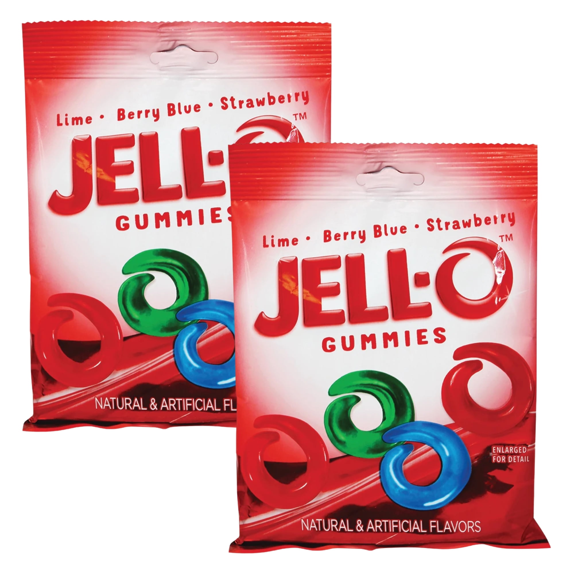 Jell-O Assorted Fruity Gummy Candy, 4.5oz O Shaped Gummies Soft Chewy ...