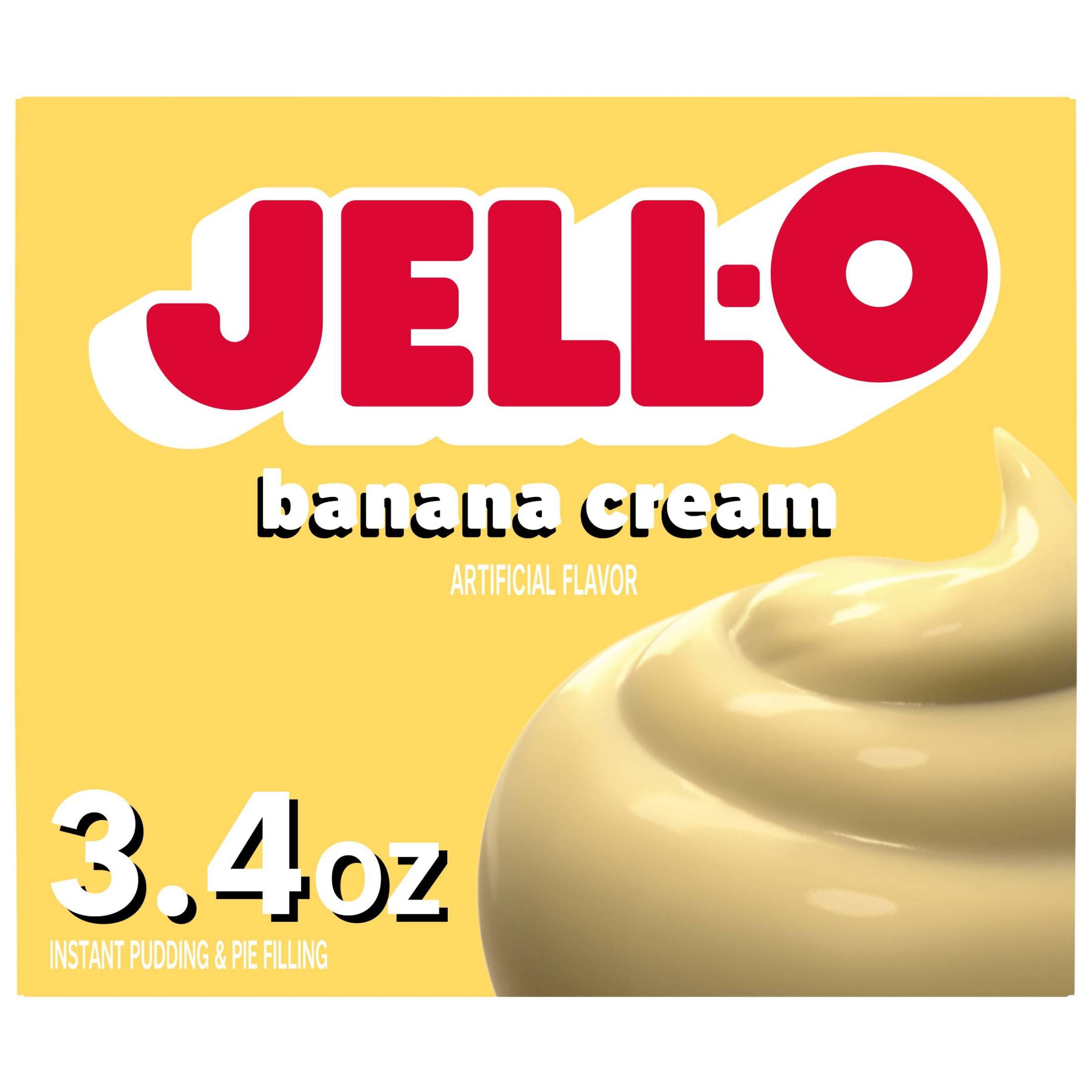 Jell-O Instant Banana Cream Pudding & Pie Filling Mix, 3.4 oz Box ...