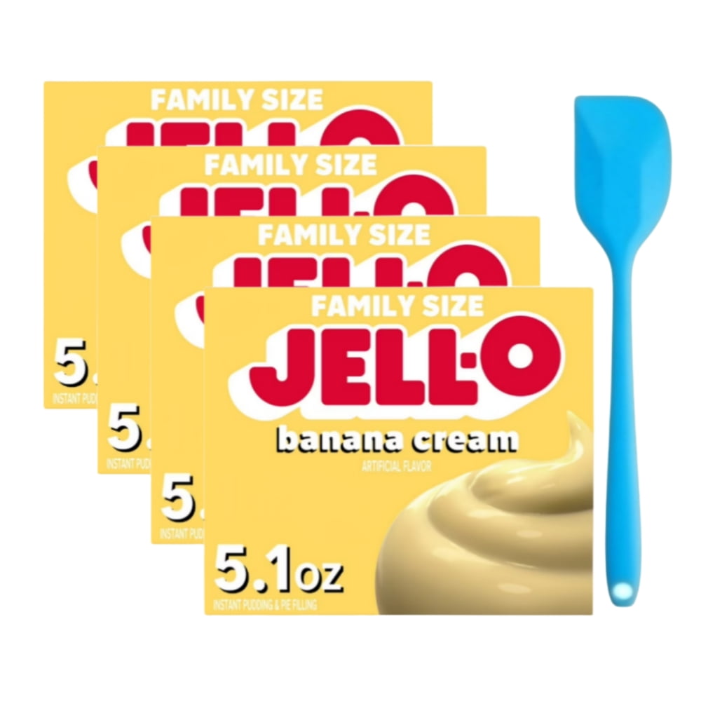 Jell-O Banana Cream Instant Pudding Mix & Pie Filling, 5.1 Oz Box (4 ...