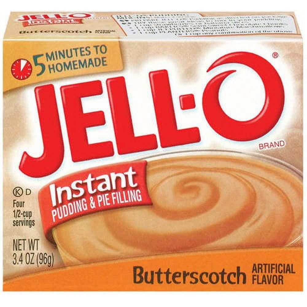 Jell-O Butterscotch Instant Pudding Mix, 3.4 Oz, Pack of 2, Dessert ...