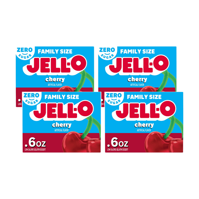 Jell-O Cherry Flavor Sugar Free Gelatin 0.6 oz (Pack - 4) - Walmart.com