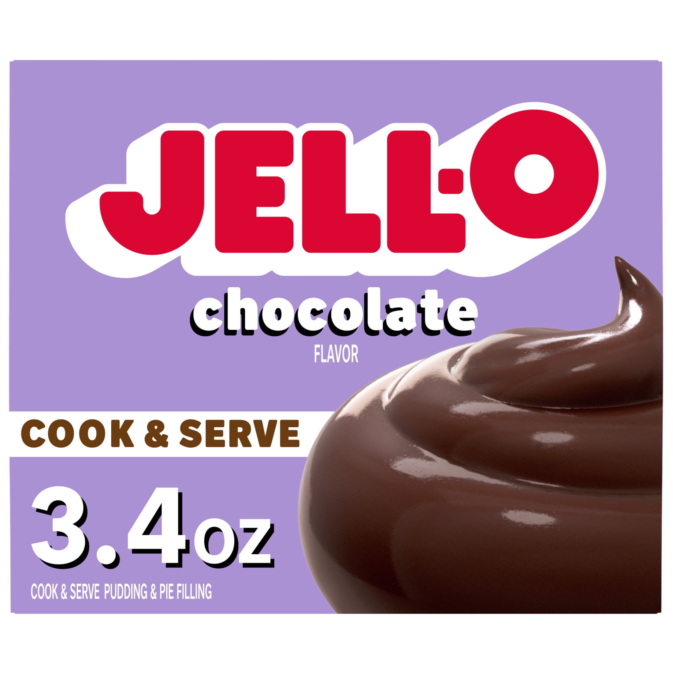 Jell-O Chocolate Flavor Cook & Serve Pudding & Pie Filling Mix, 3.4 oz ...