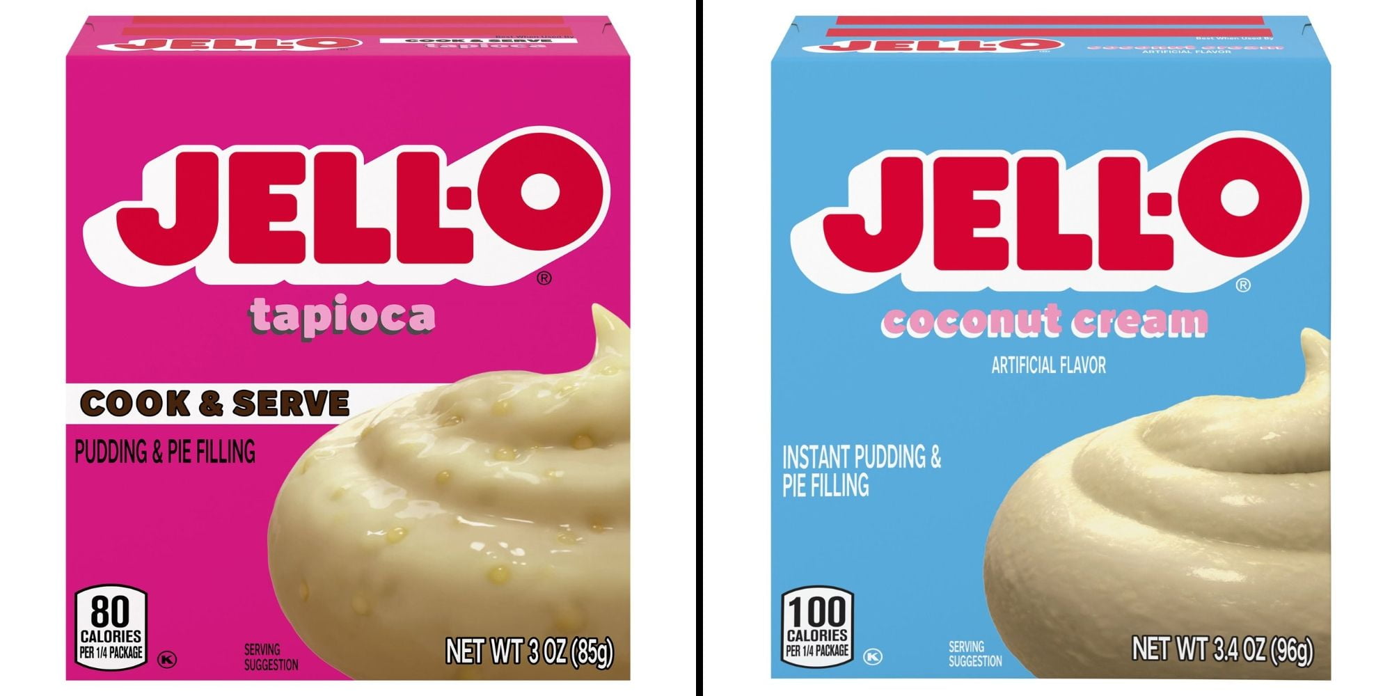 Jell-O Cook & Serve Tapioca Pudding Mix 3 oz & Jell-O Coconut Cream 3.4 ...