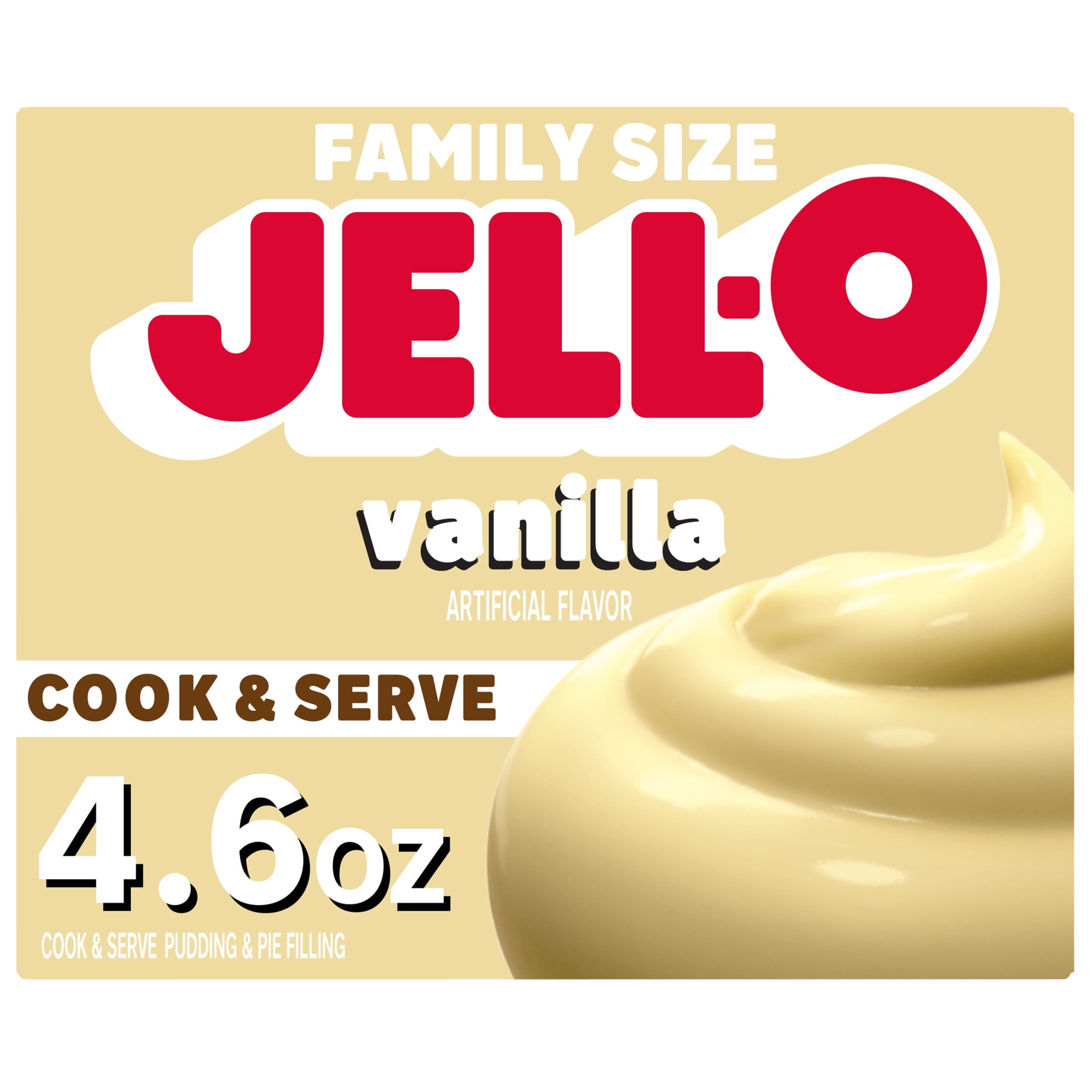 Jell-O Cook & Serve Vanilla Pudding & Pie Filling Mix, 4.6 oz box ...