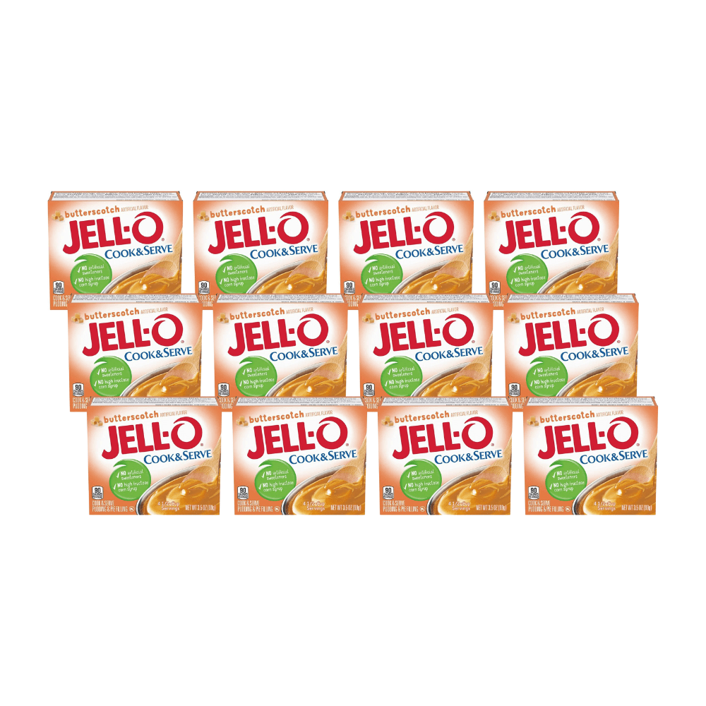 Jell-O Butterscotch Pudding & Pie Filling, Layered Mix, 3.5 OZ, Pack of ...