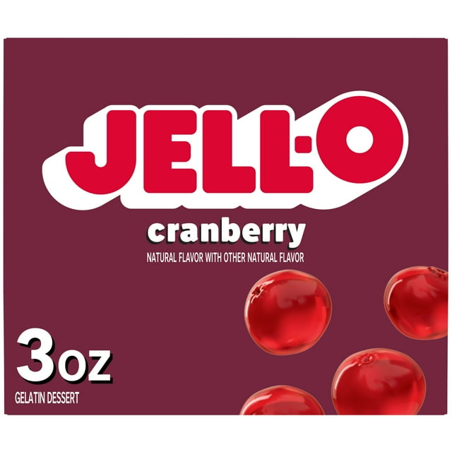 Jell-O Cranberry Gelatin Dessert Mix, Artificially Flavored, Easy to ...