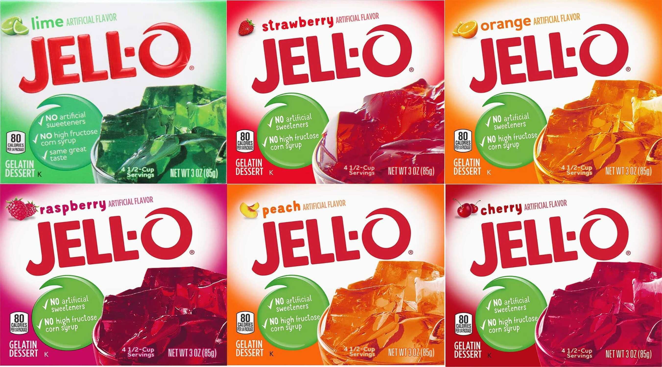 Jell-O Gelatin Variety Pack, 6 Flavors, 3 Ounce each Box, 1 Box per ...