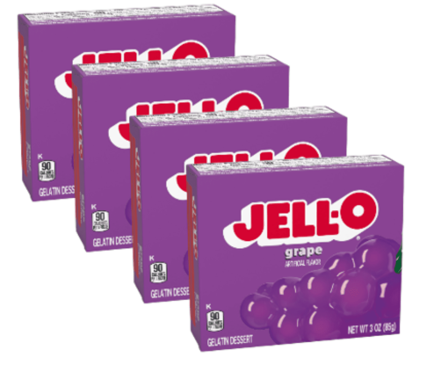 Jell-O Grape Flavor Gelatin Dessert, 3 Ounce Pack of 4-5770991880 ...