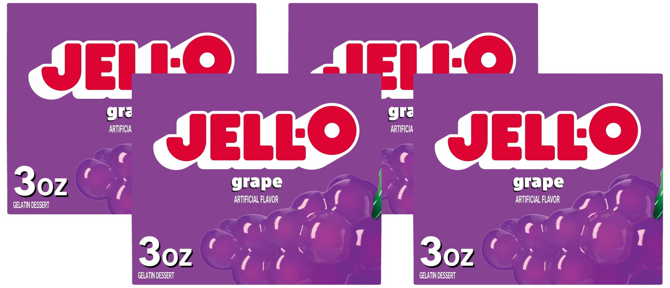 Jell-O Grape Gelatin Dessert Mix (3 oz Box) (Pack of 4) - Walmart.com