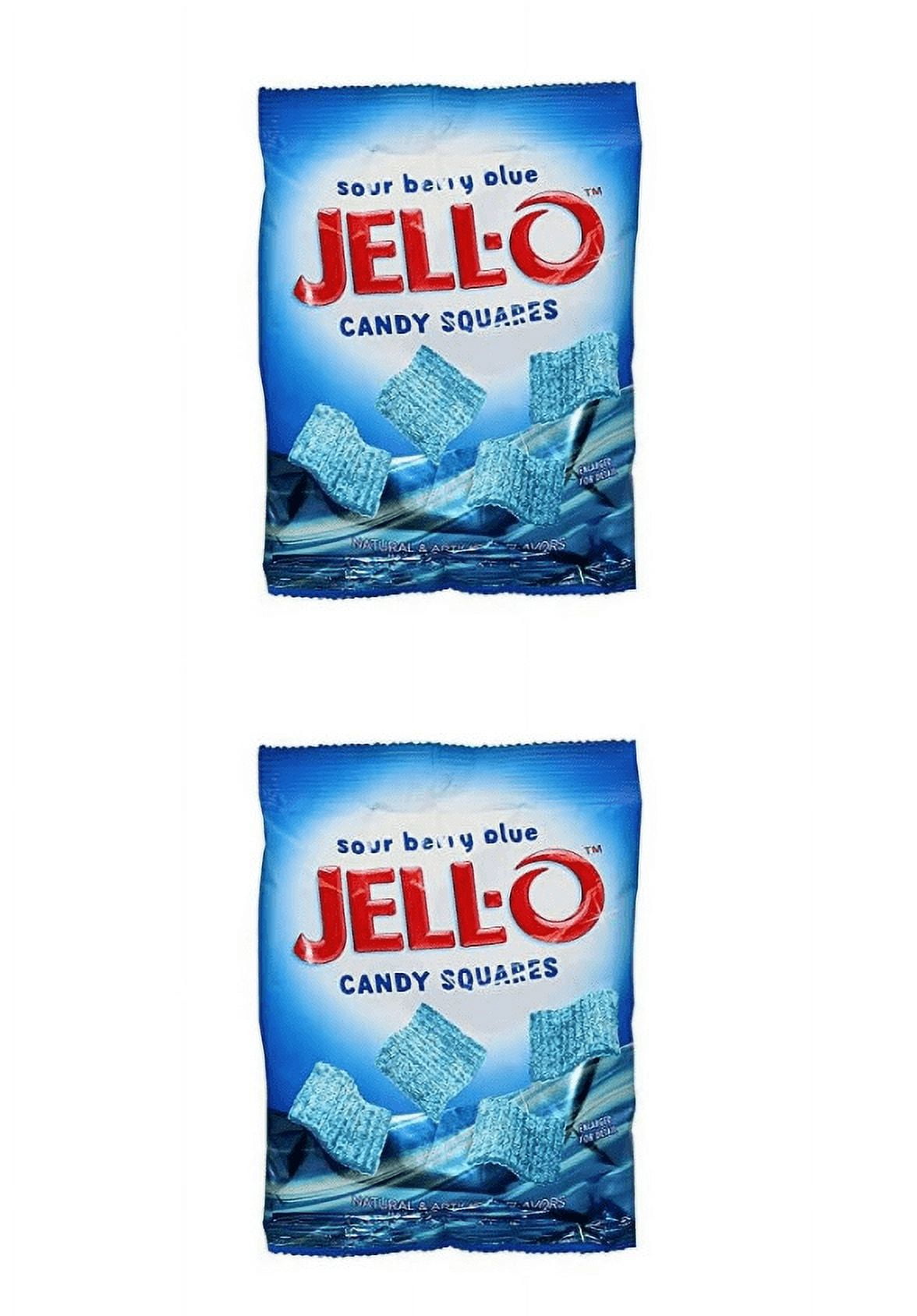 Jell-O Gummi Candy Squares, Sour Berry Blue, 3.75 Ounce Bag (2 Pack ...