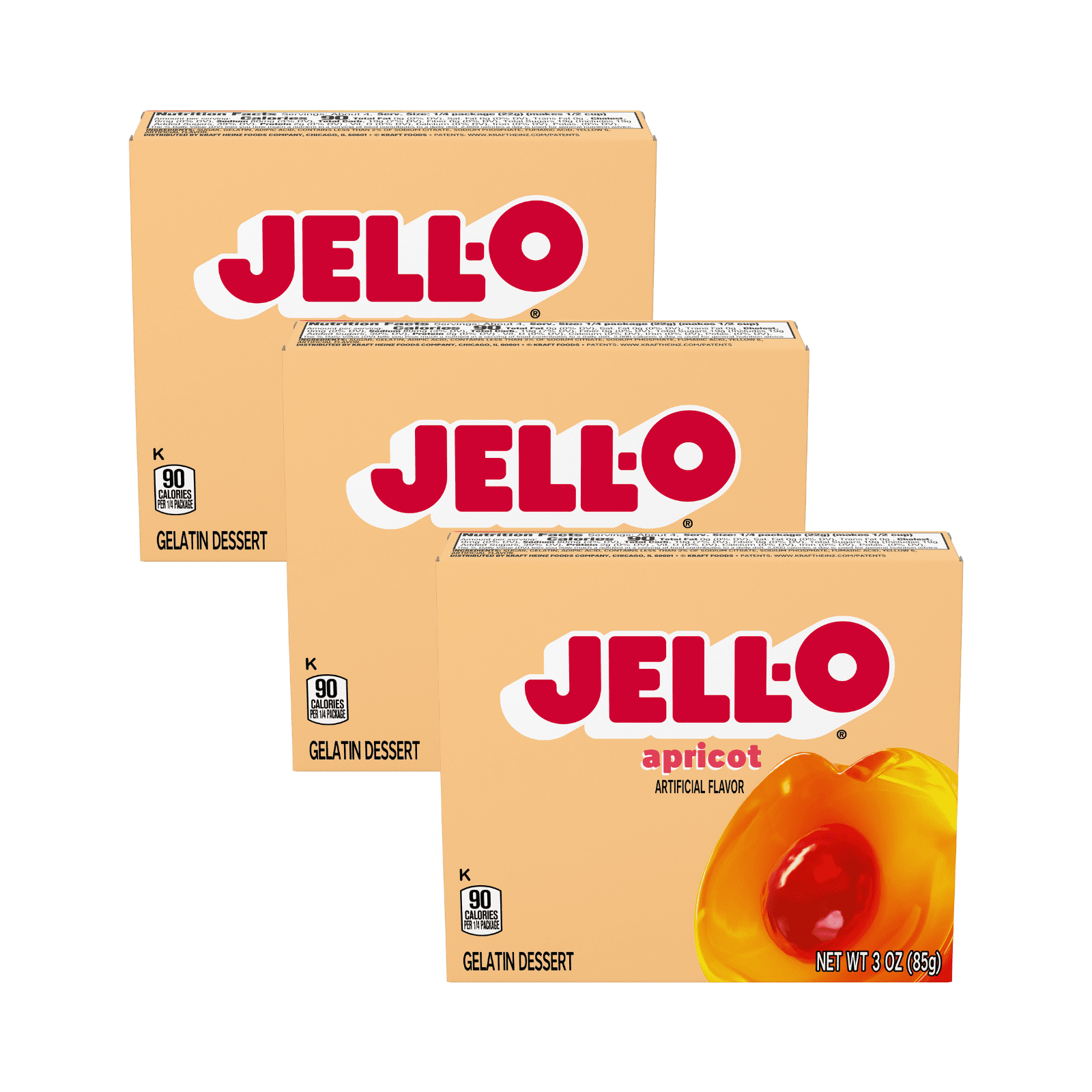 Jell-O Instant Gelatin Mix, Apricot, 3 OZ (Pack - 3) - Walmart.com