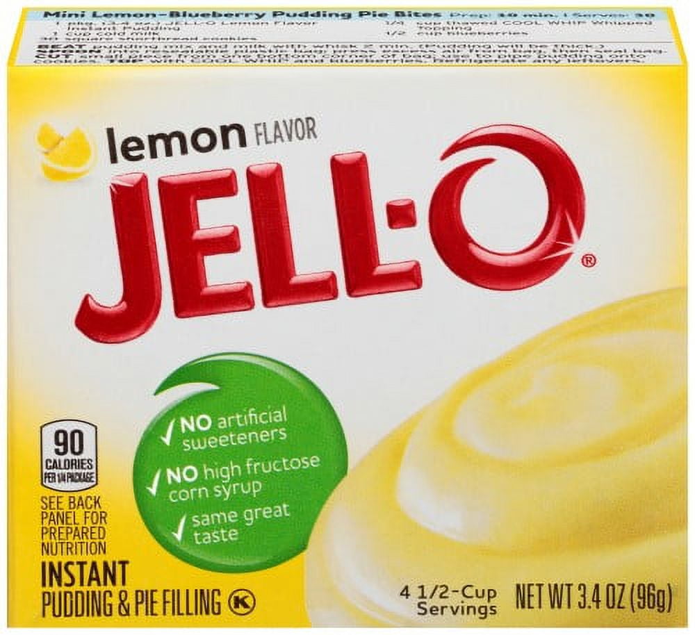 Jell-O Lemon Instant Pudding & Pie Filling Mix 3.4 oz (Pack of 16 ...