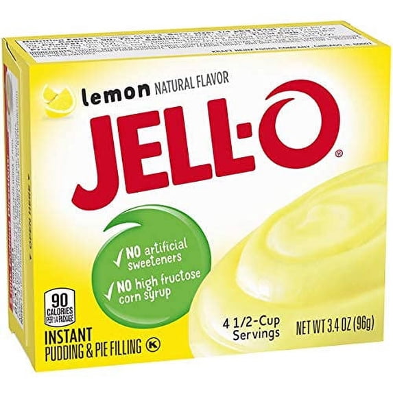 Jell-O Lemon Instant Pudding & Pie Filling, 3.4 Oz (96G) 3-Pack ...