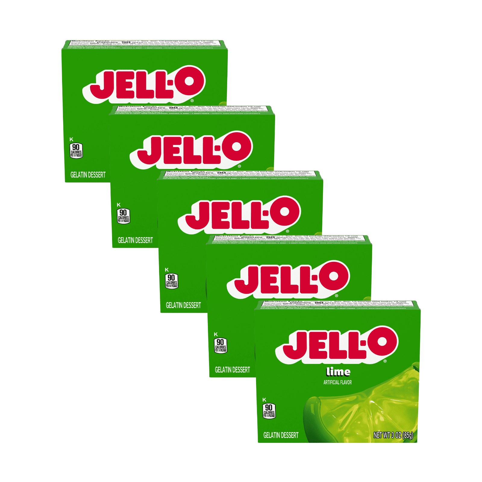 Jell-O Lime Gelatin 3 oz. (Pack - 5) - Walmart.com
