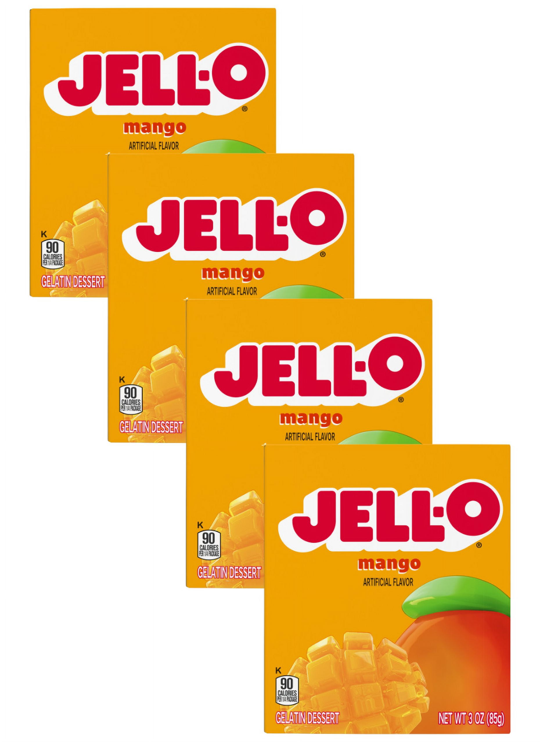 Jell-O Mango Instant Gelatin Dessert Mix, 3 oz Box, Pack of 4 - Walmart.com