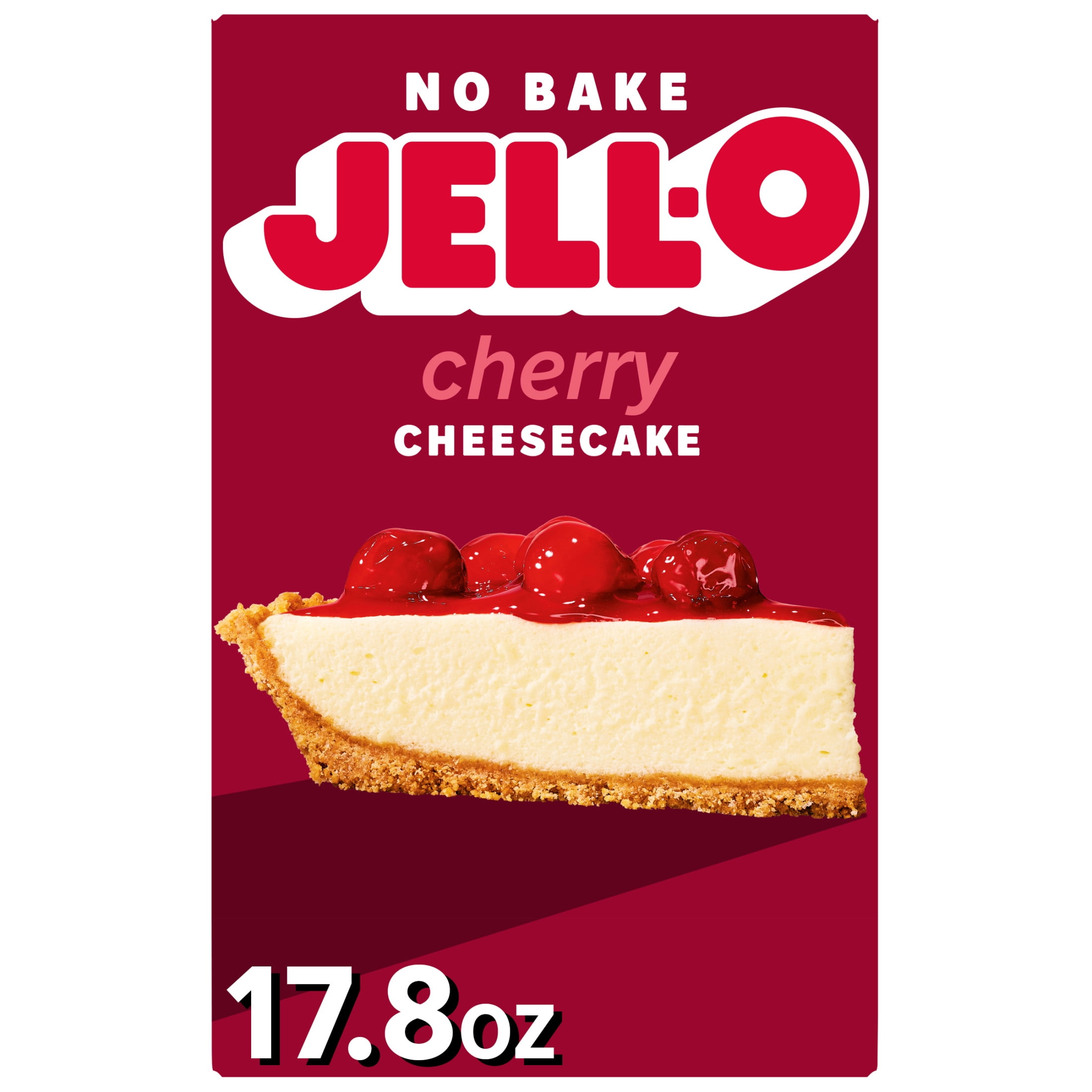 Jell-O No Bake Cherry Cheesecake Dessert Kit with Cherry Topping ...