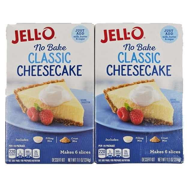 Jell-O No Bake Classic Cheesecake Dessert Kit with Filling Mix and ...