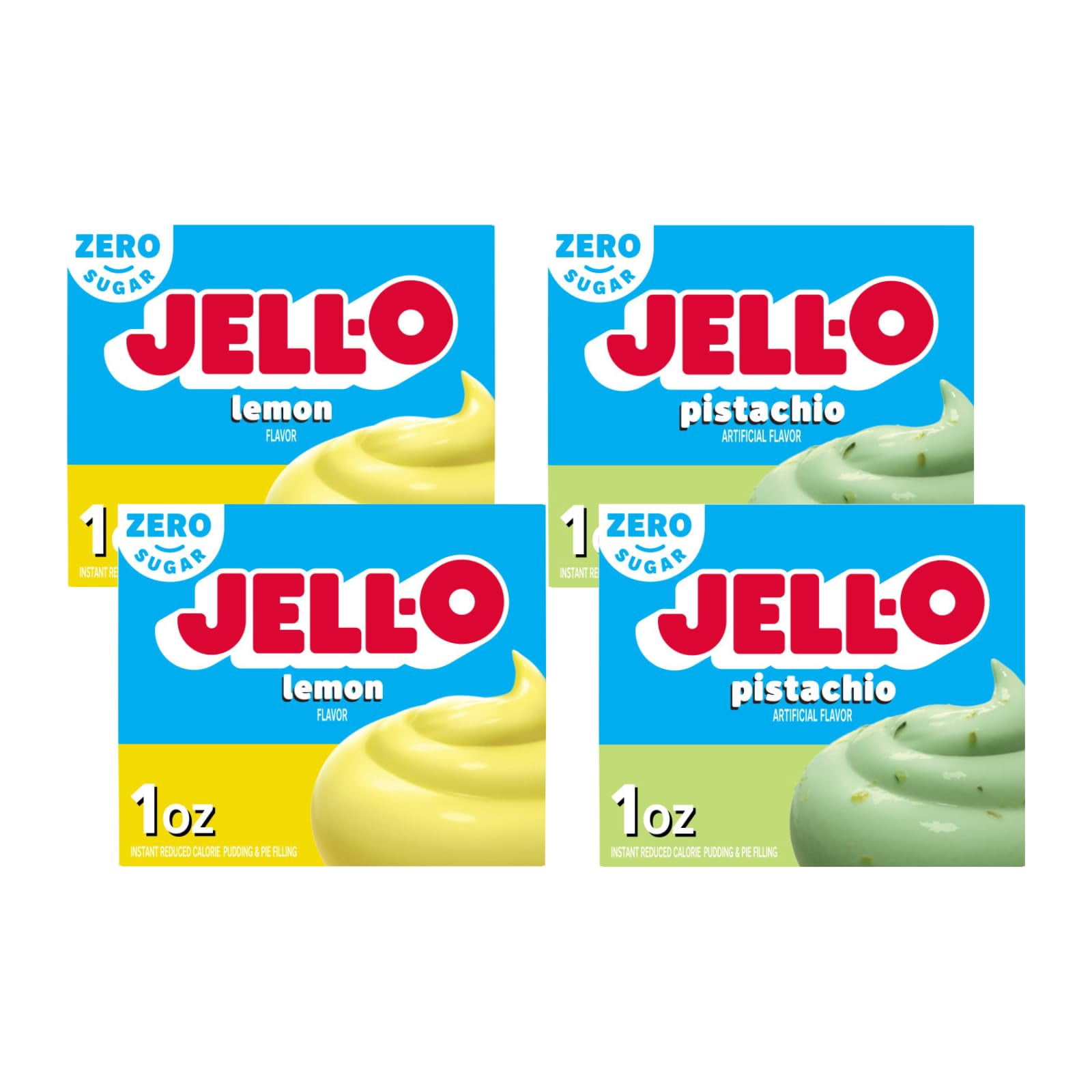 Jell-O Pistachio & Lemon GGA1 Zero Sugar Instant Reduced Calorie ...