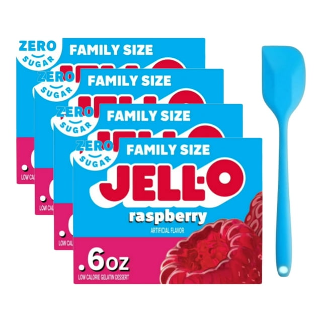 Jell-O Raspberry Artificially Flavored Zero Sugar Gelatin Dessert Mix ...