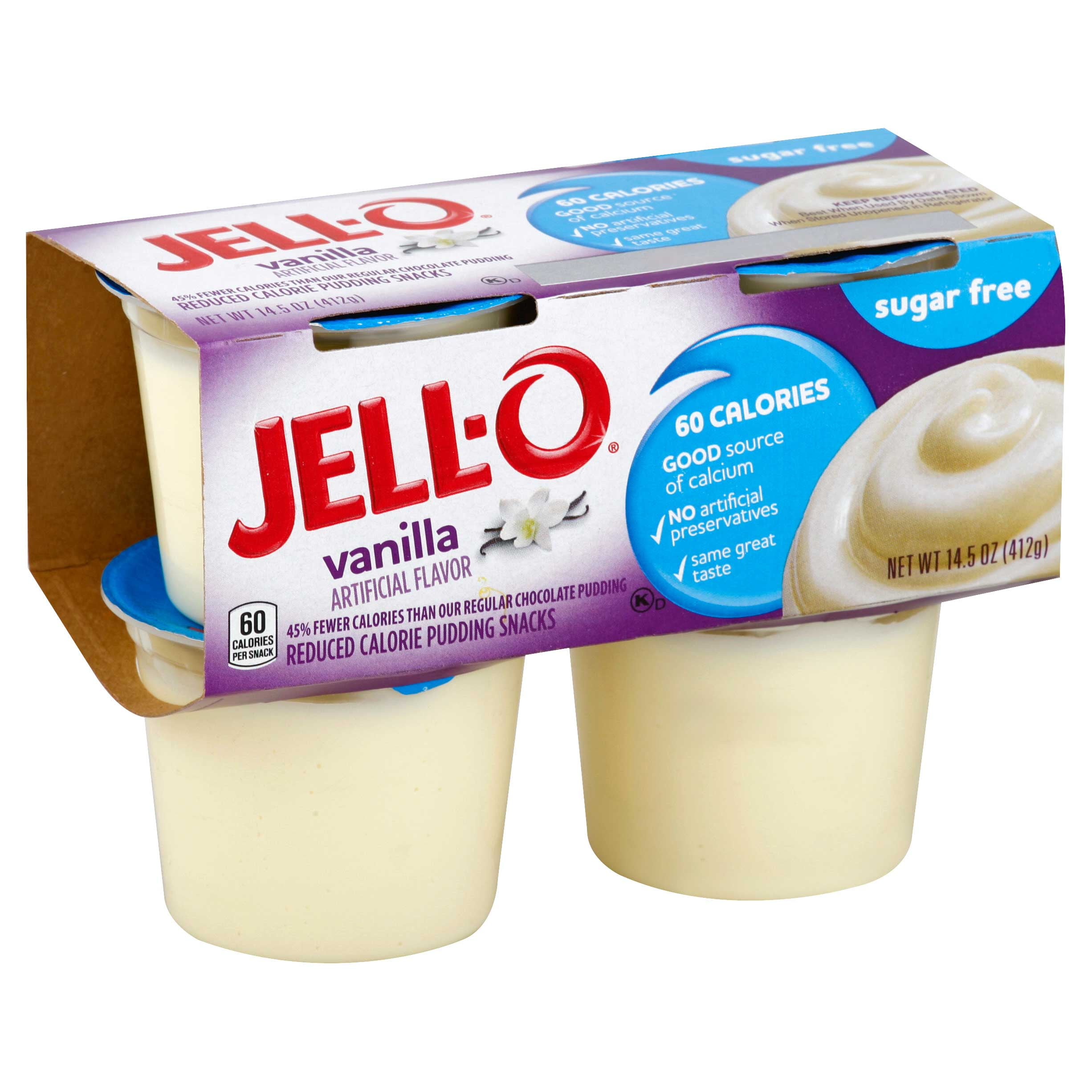 Jell O Ready To Eat Sugar Free Vanilla Pudding Snack, 3.63 ounce -- 24 ...