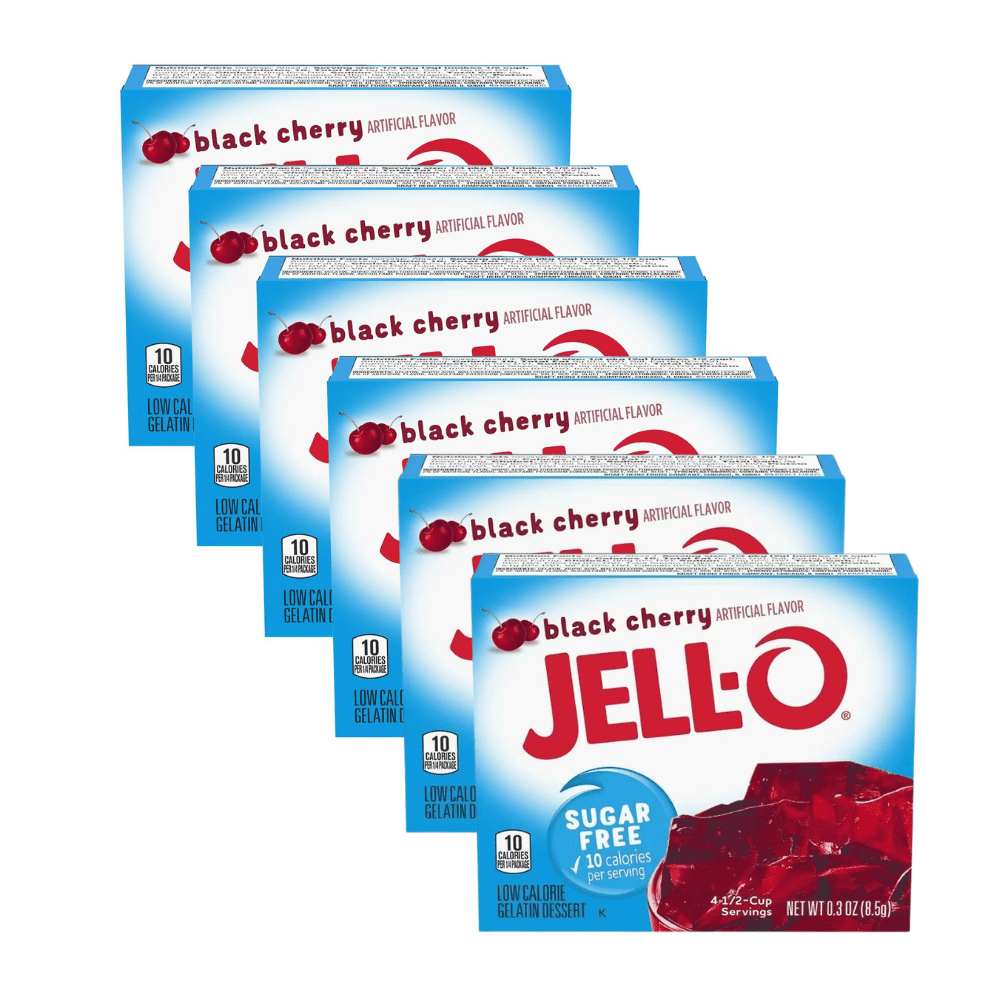 Jell-O Sugar Free Black Cherry Instant Gelatin Mix, 0.3 oz Box (Pack of ...