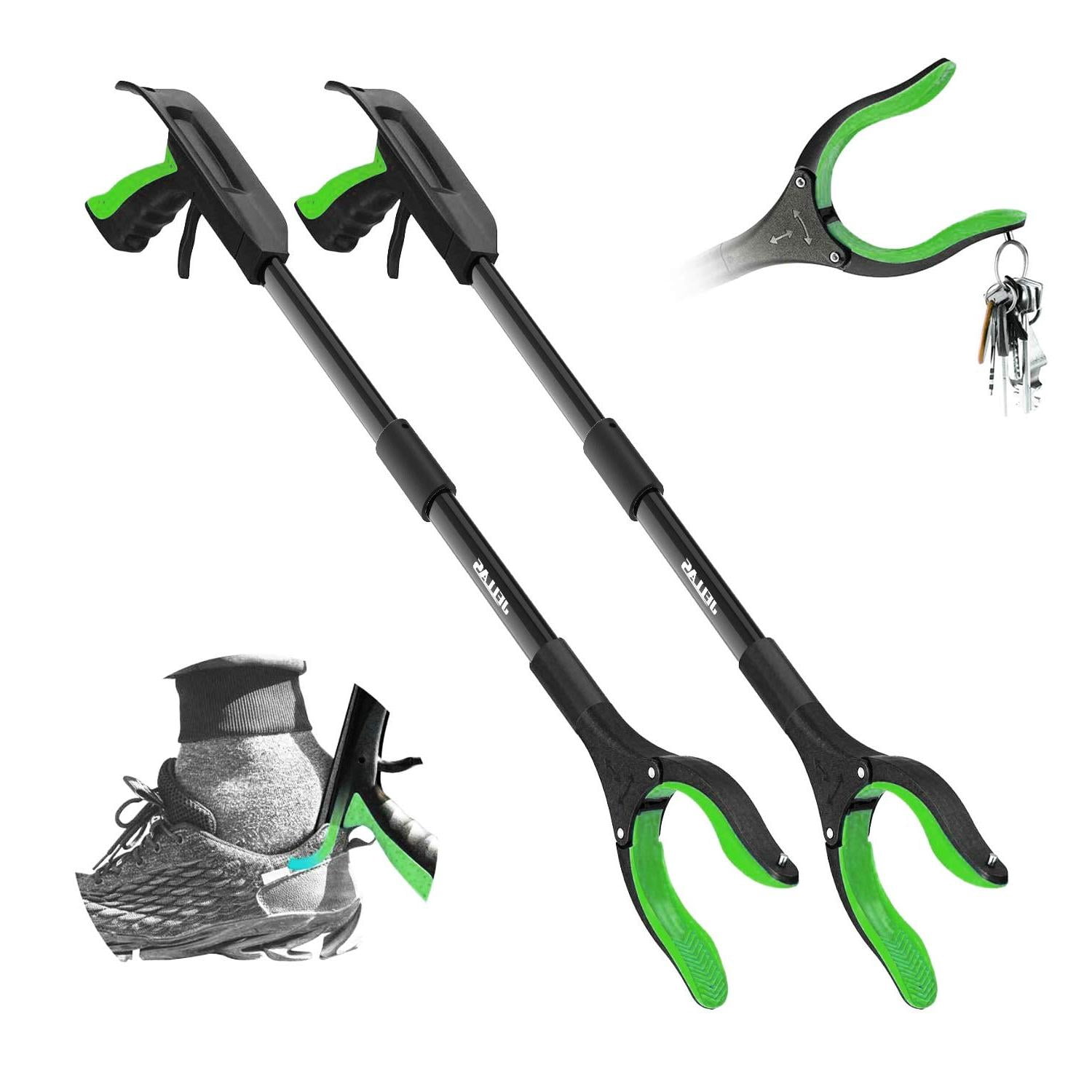 Jellas 2-Pack 32" Magnetic Tip Grabber Reacher Tool | 360° Rotating Jaw ...