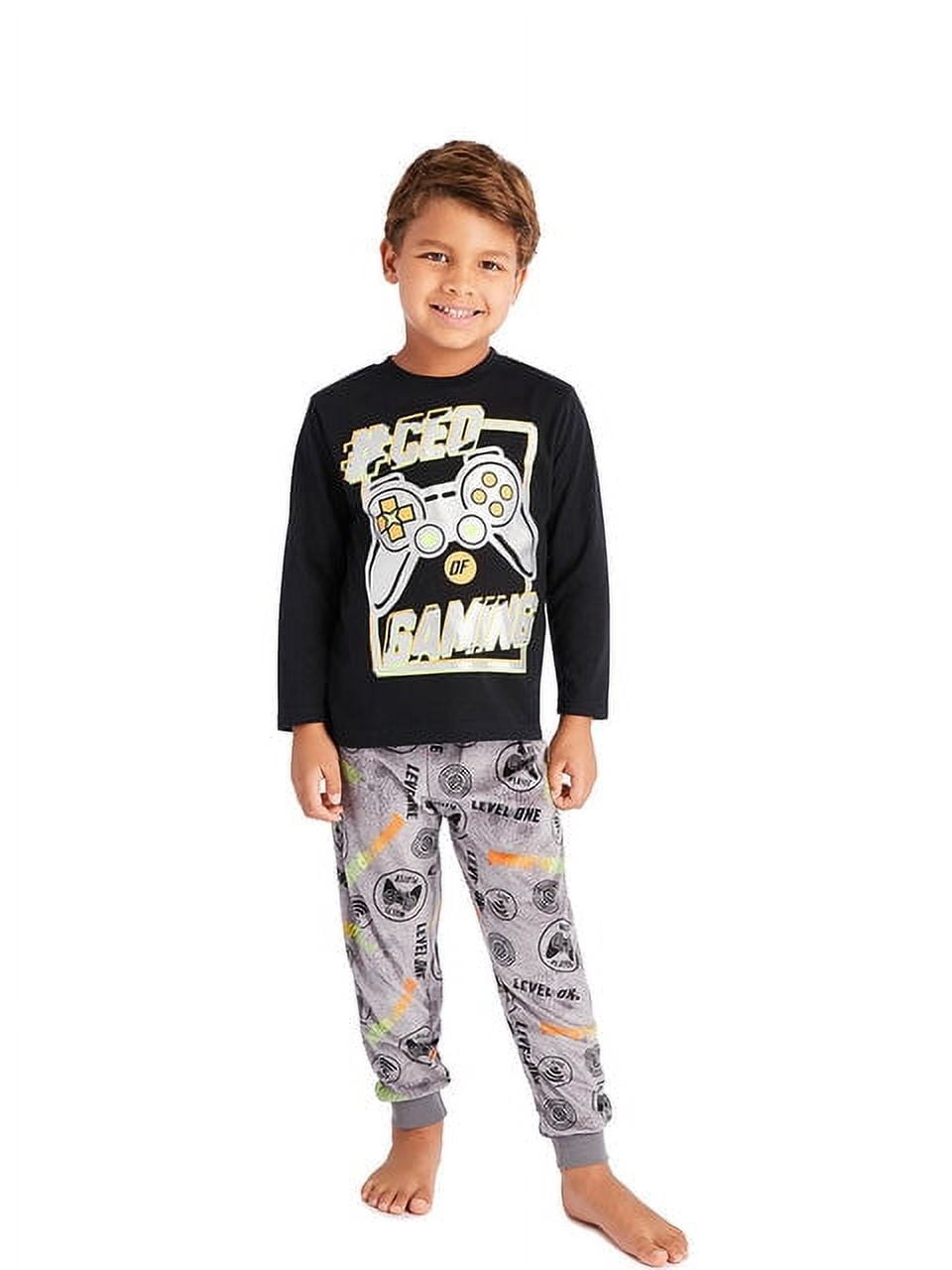 Jellifish Kids Boys 2-Piece Pajama Set Kids Sleepwear, Long Sleeve Top ...