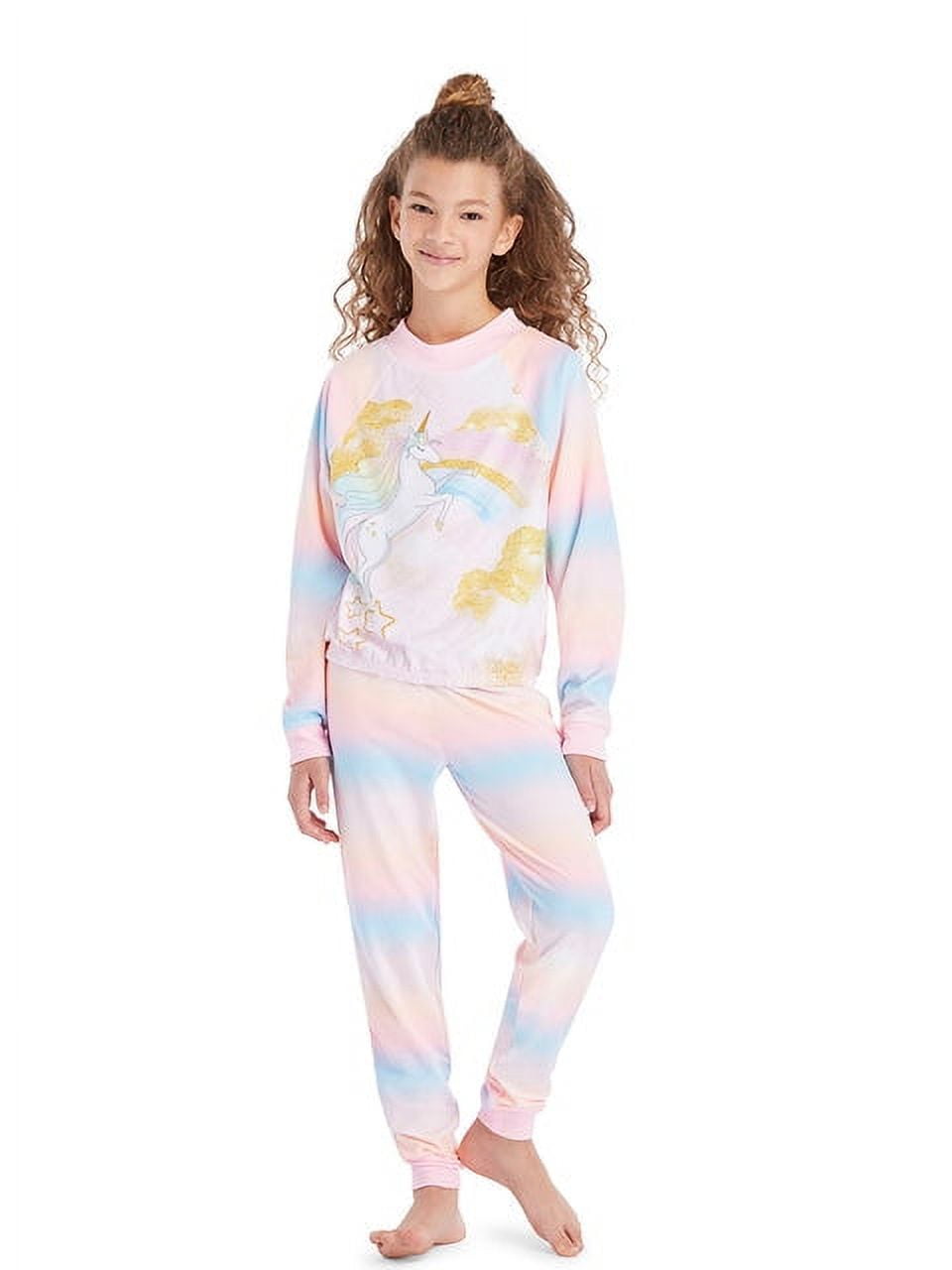 Jellifish Kids Girls 2-Piece Pajama Set Kids Sleepwear, Long Sleeve Top ...